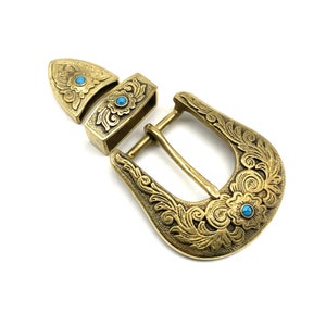 Tang Cao Retro Buckle Kits Hand Tooled Leather Belt Buckle Sets Belt ...