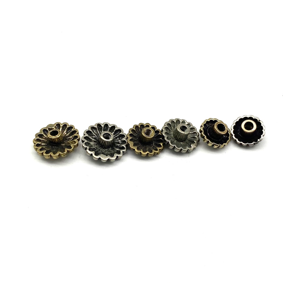 Copper Flower Concho Screw Back Retro Brass Leather Decoration Concho ...