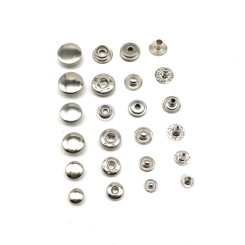 Silver Snap Button Leather Craft Fastener Closure 8/10/12.5/15mm - Etsy