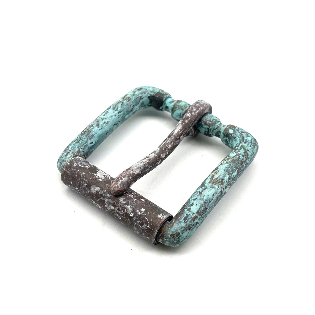Rolling Bar Rusty Dirty Green Buckle Leather Belt Brass Fastener Buckle ...