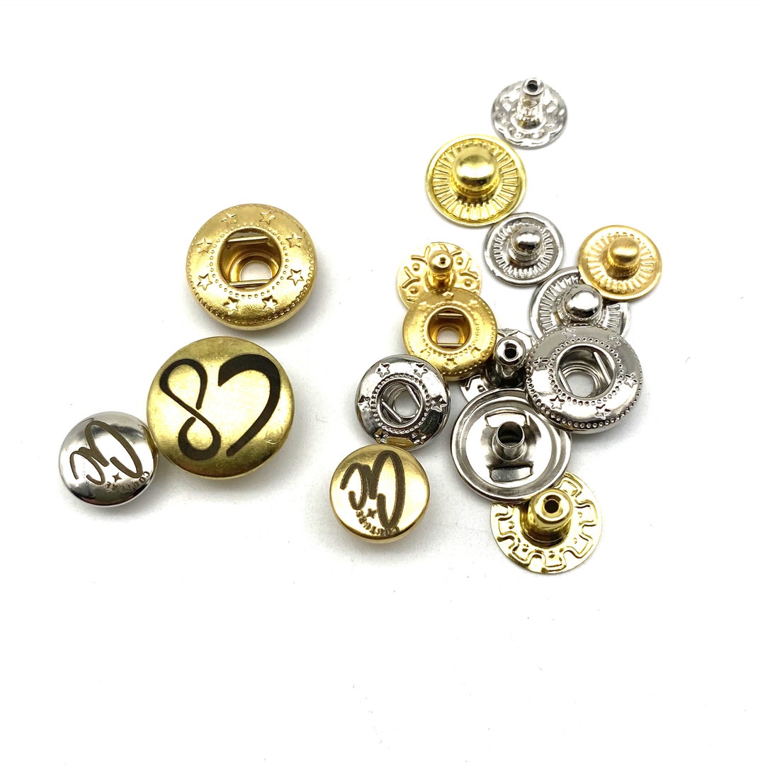 Salespersonalized Brass Snap Button Custom Logo/text Brass Snap Closure 8-15mm/leather Craft ...