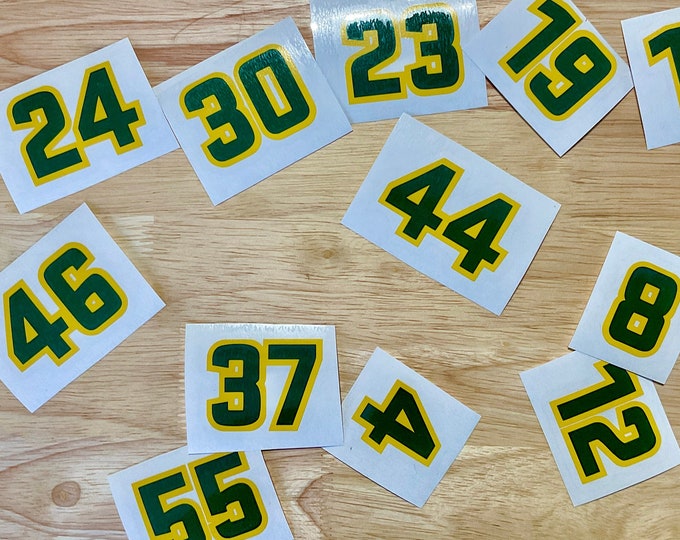 Custom 1 1/2 Inch Individual Helmet Numbers Dye Cut for Each Player ...