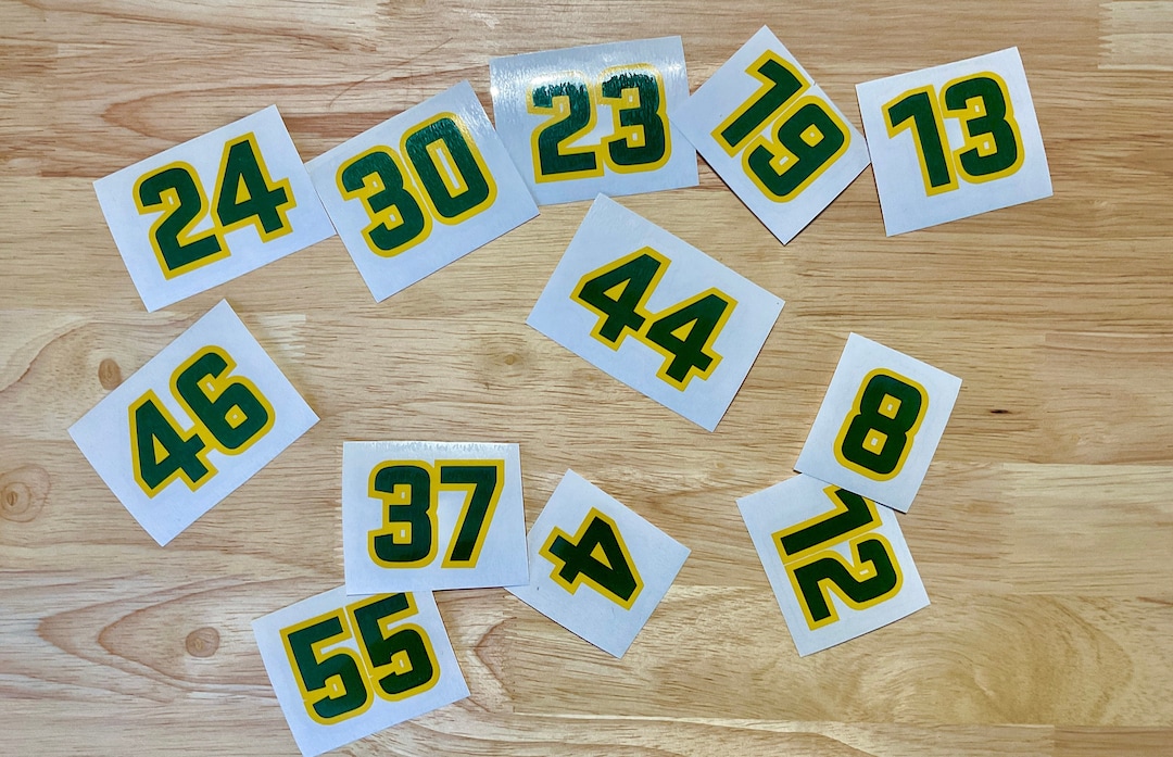 Custom Sports Numbers Vinyl Decal | 1.5" or 0.8" | Perfect for Hockey ...