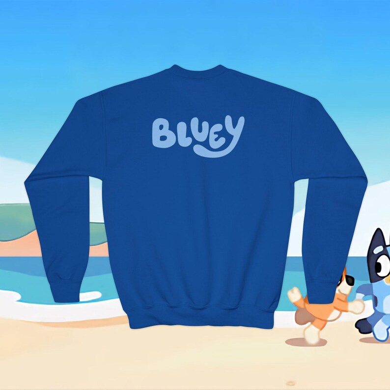 Bluey Family Youth Crewneck Sweatshirt Fun Cartoon Kids Sweatshirt ...