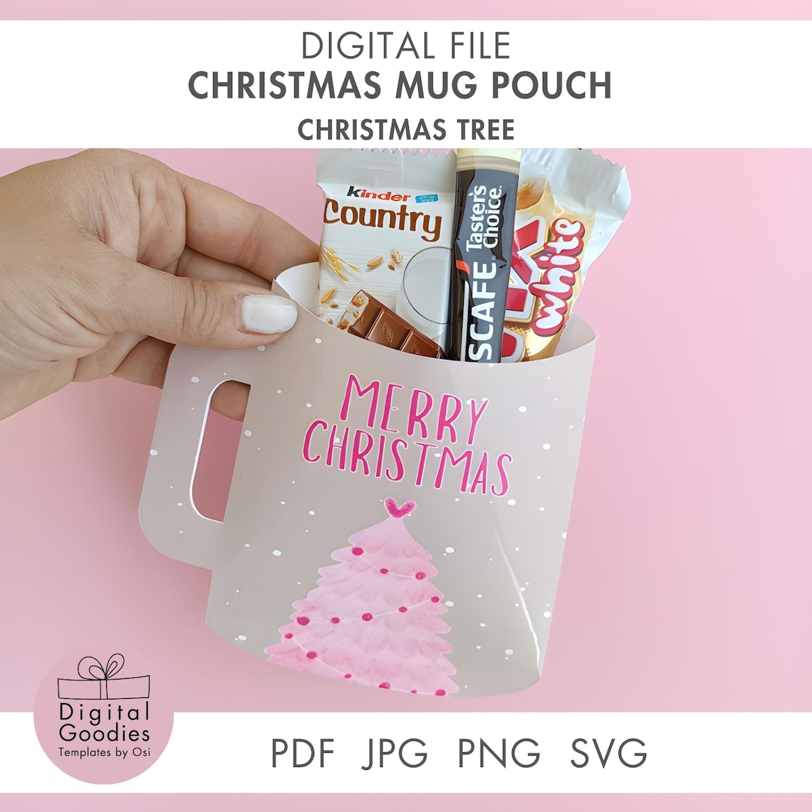 Christmas Mug Digital Download, Favor Box, Gift Card Envelope, Mug ...