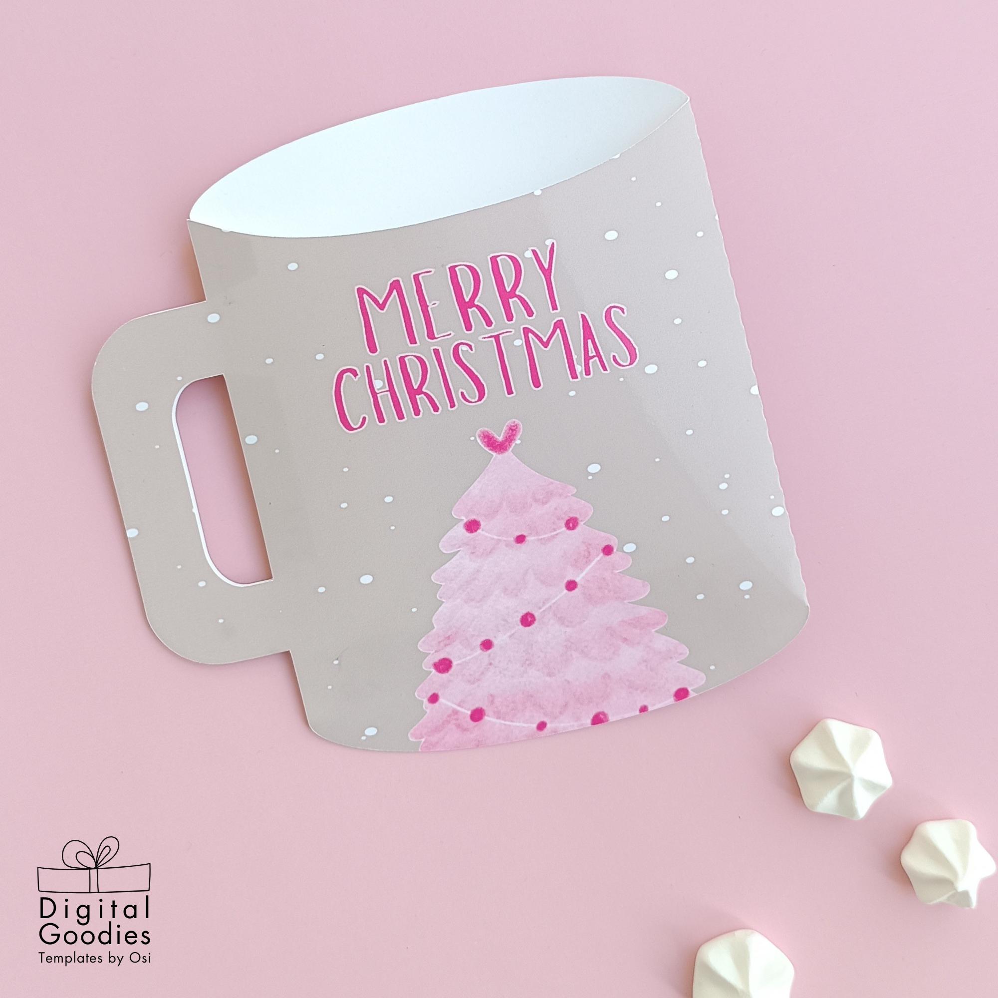 Christmas Mug Digital Download, Favor Box, Gift Card Envelope, Mug ...