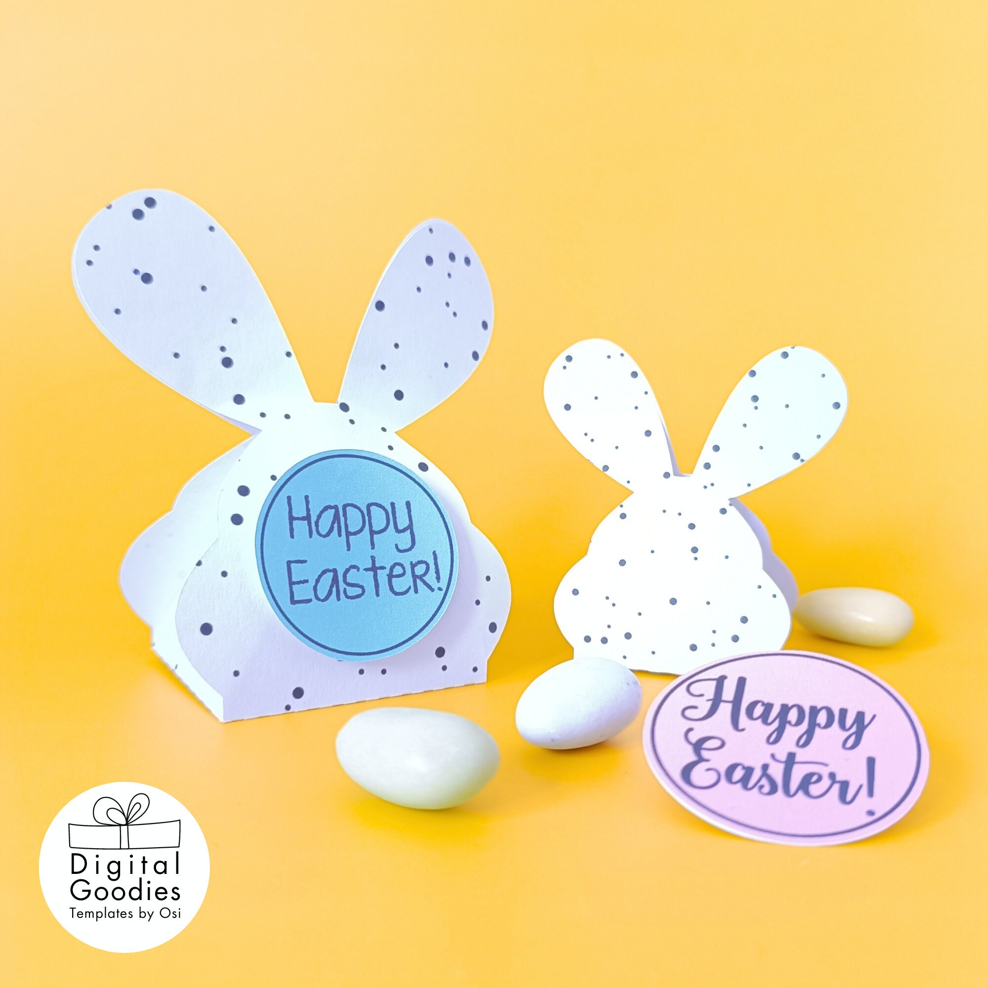 Bunny (dots) Favor Box, Easter Box SVG, Easter Box Digital Download ...