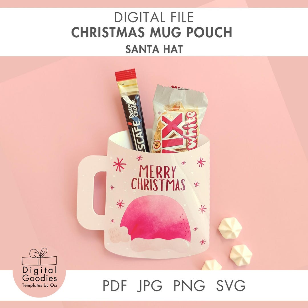 Christmas Mug Digital Download, Favor Box, Gift Card Envelope, Mug ...