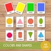 40 Colors and Shapes Flashcards, Printable Flashcards, Educational ...