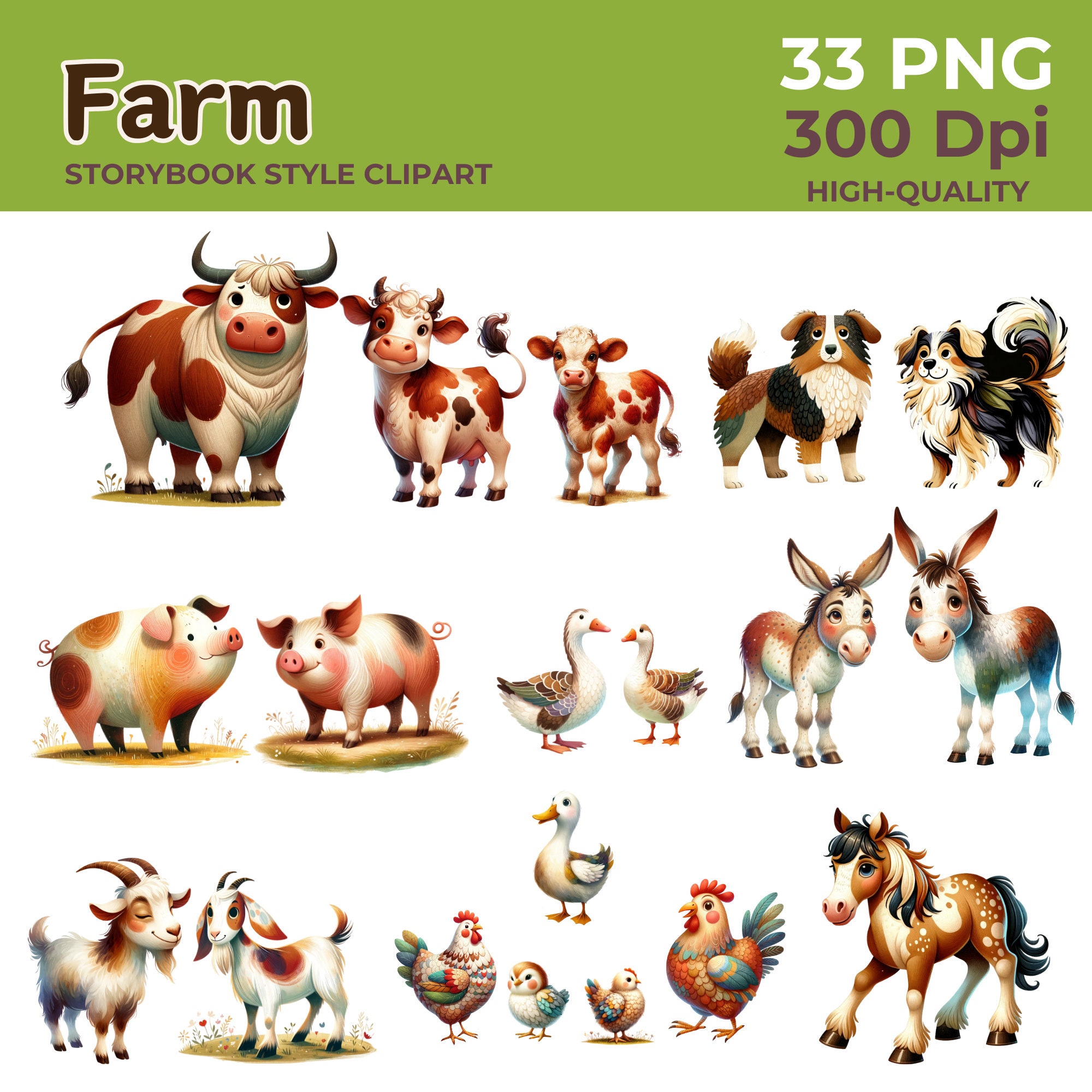 Farm Clipart, Farm Animals Clipart, Farmyard Animals, Cute Farm Clipart ...