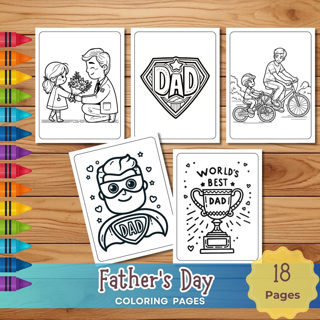 Father's Day Coloring Pages - Gifts for Dad, Printable Father's Day ...