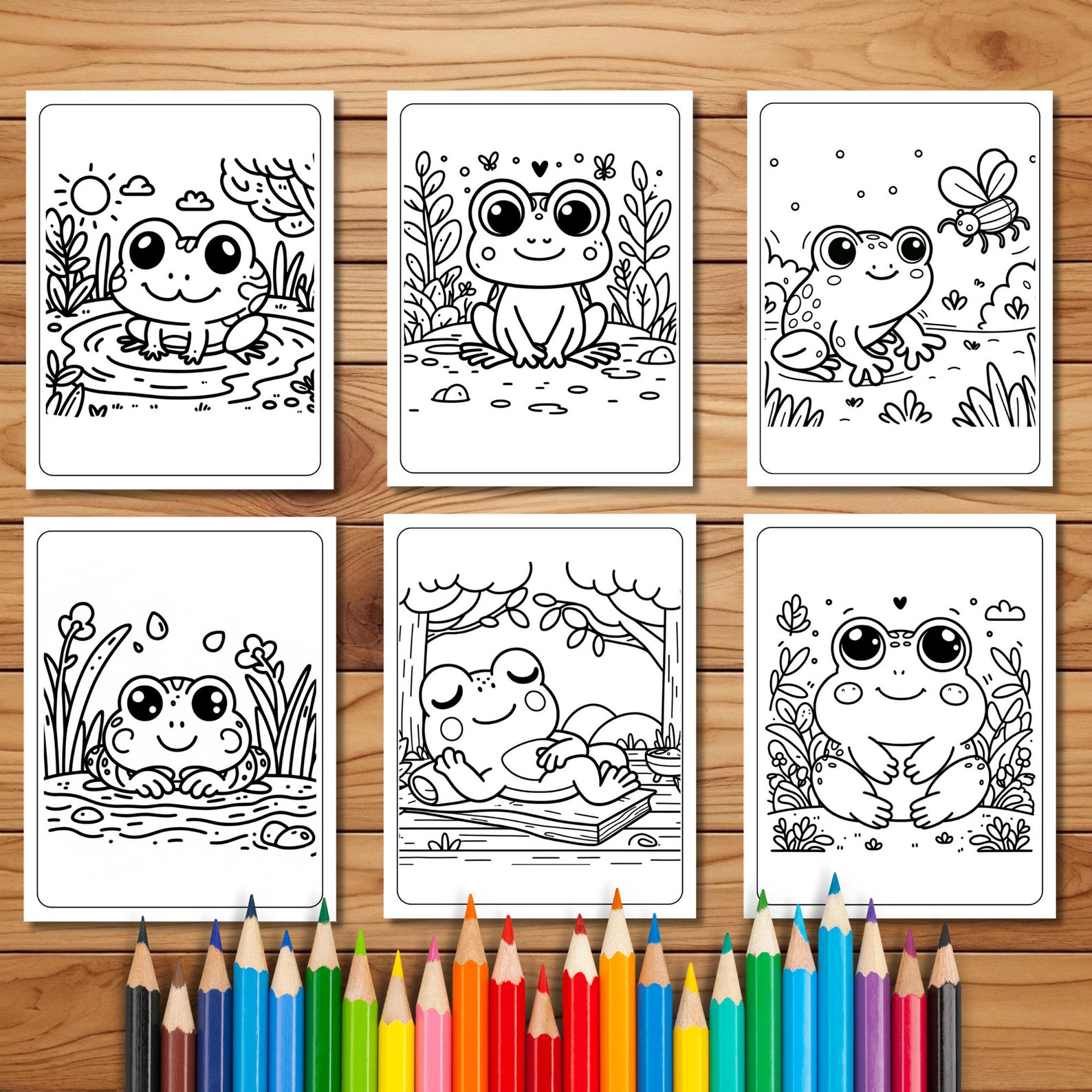 Cute Frog Coloring Pages Bundle for Kids-instant Download Printable ...