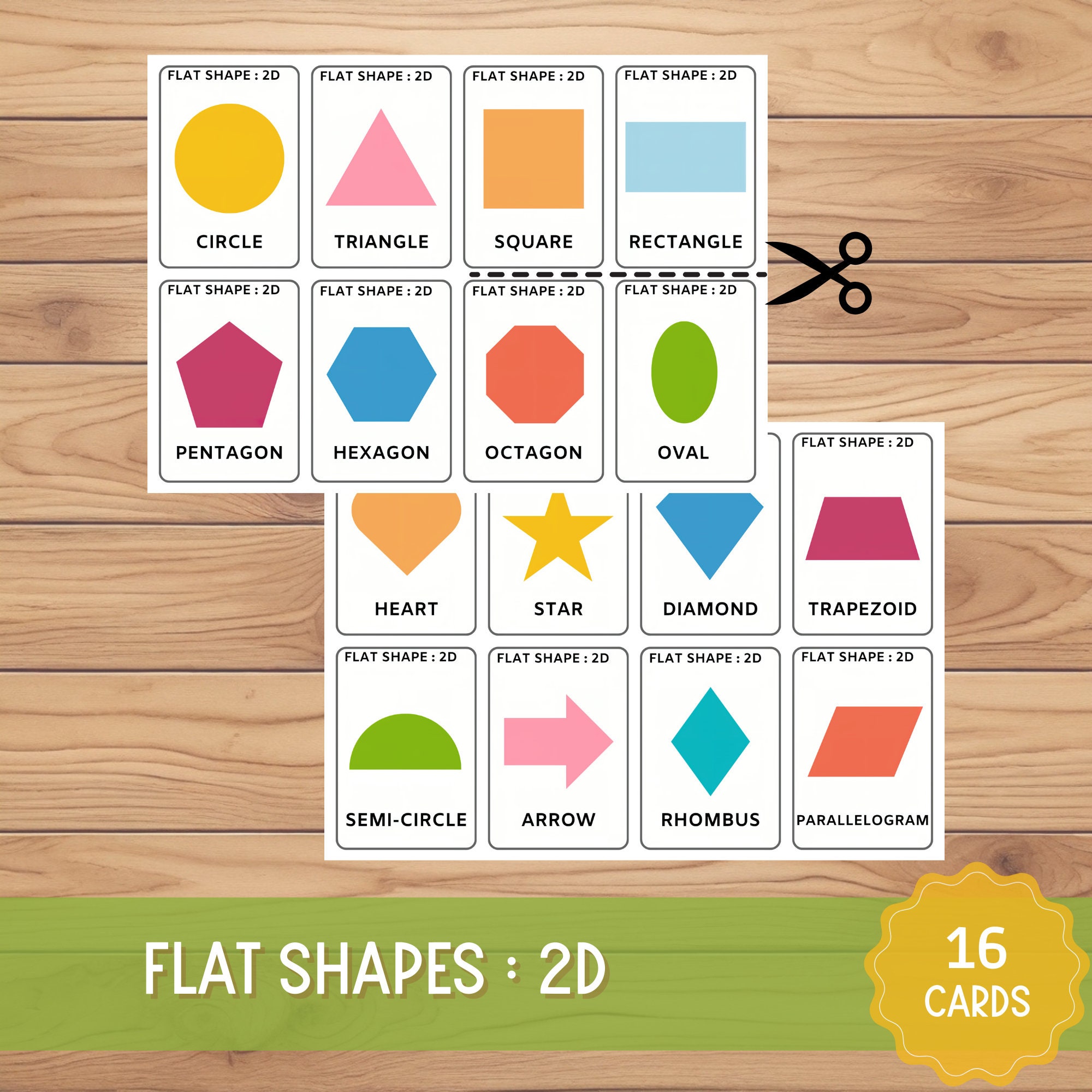 40 Colors and Shapes Flashcards, Printable Flashcards, Educational ...