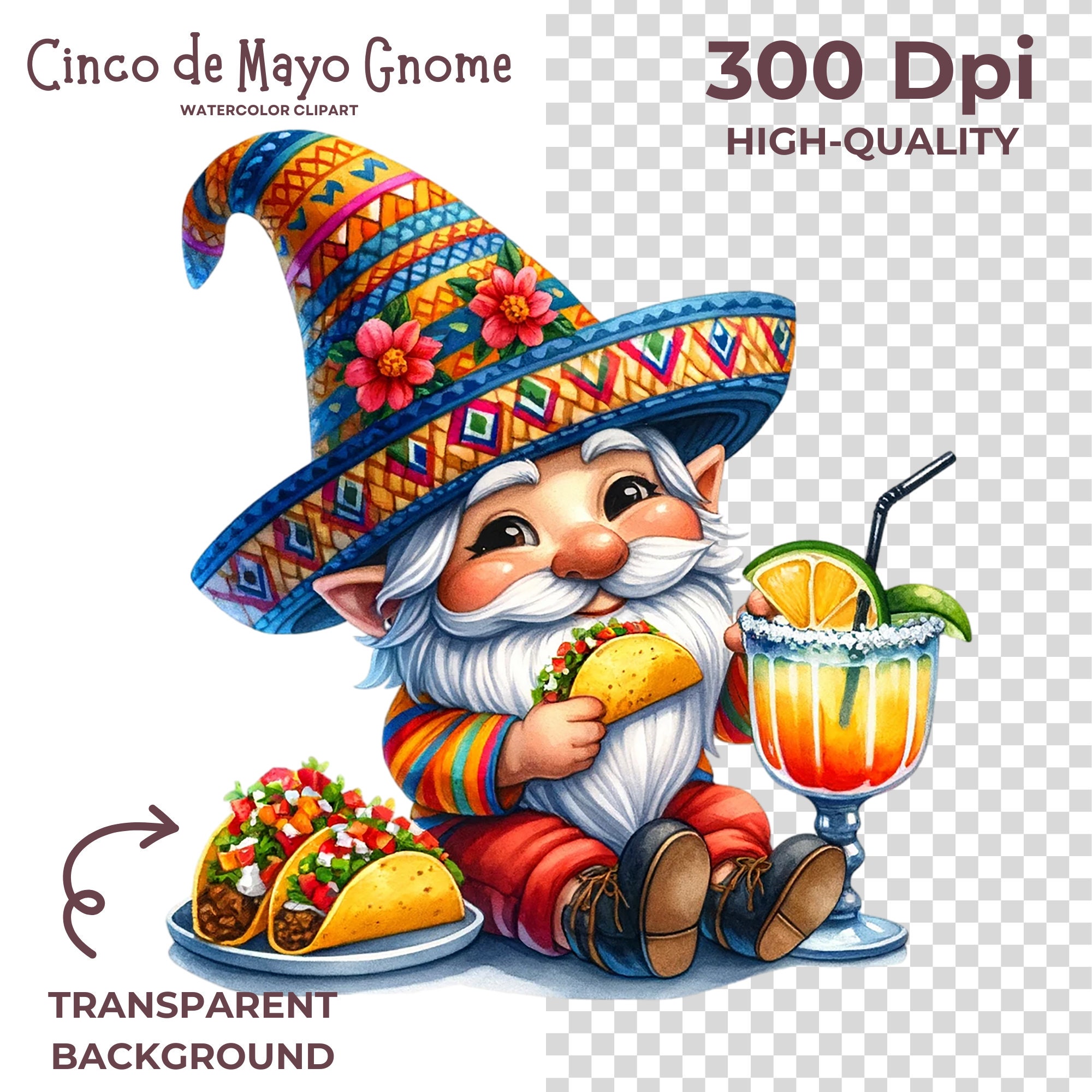 Cinco De Mayo Gnome Clipart, Festive PNG Graphics, Mexican Gnomes PNG ...