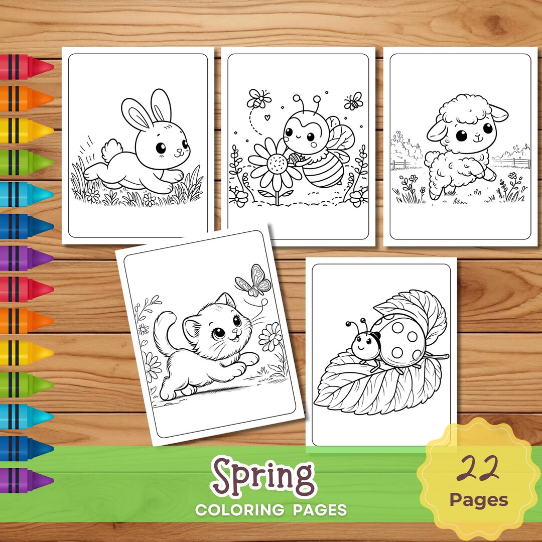 Springtime: Printable Coloring Pages for Kids, Spring Coloring Pages ...