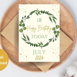 Happy 18th Birthday Card Boy, 18th Card for Girls, Printable 18th Card ...