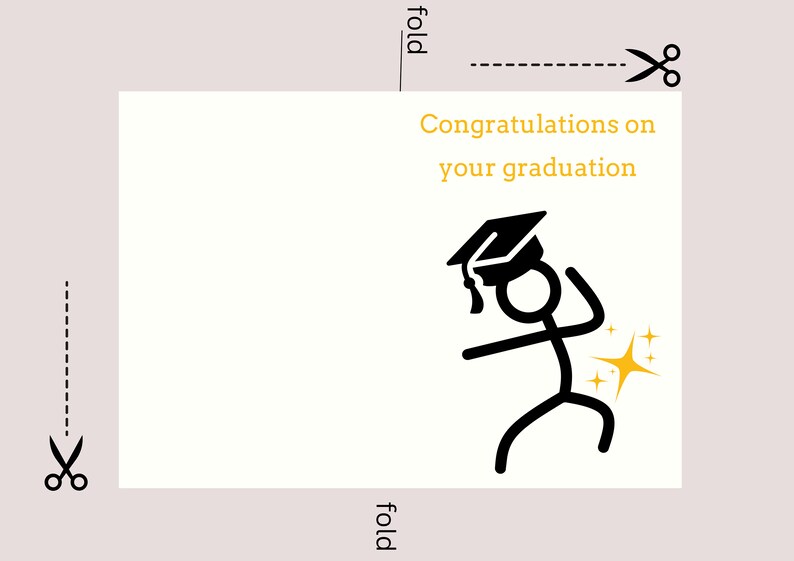 Graduation Card Printable Folded Card, Instant Download ...