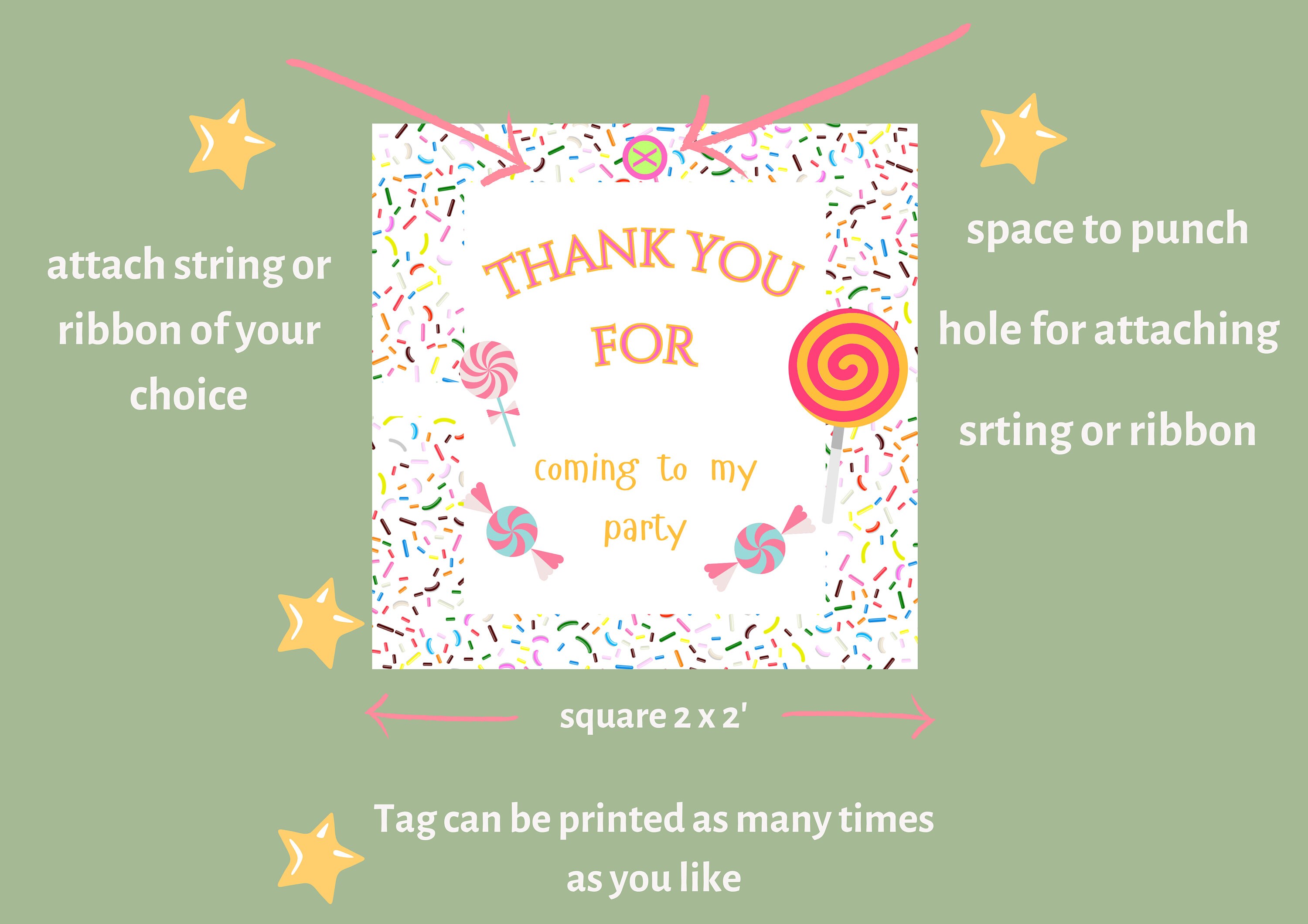 Candy Land Tags, Candy Land Birthday Party, Candy Land Party Favor Tags ...