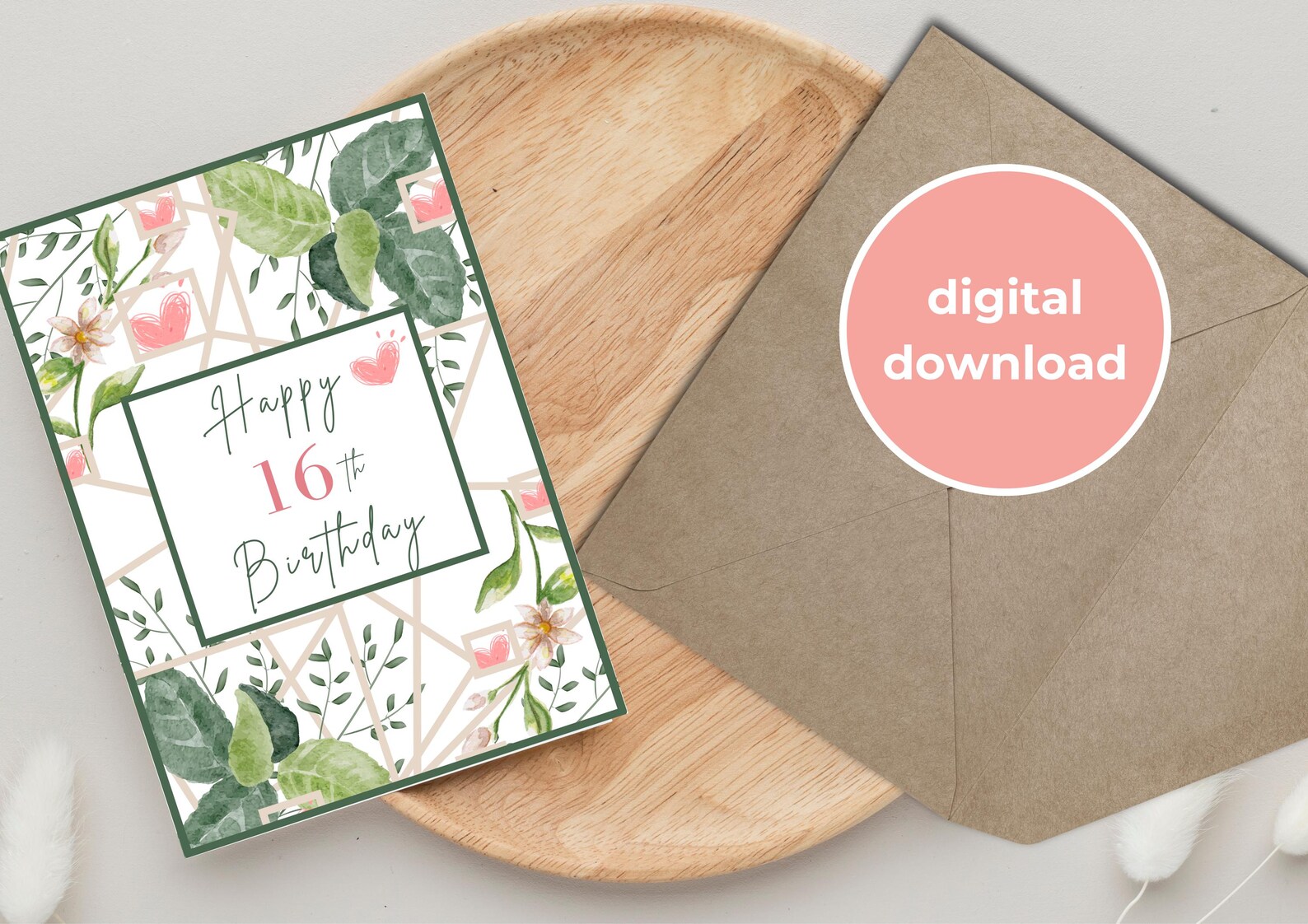 16th Birthday Card, Happy 16th, Sweet 16 Card, Digital Birthday Card ...