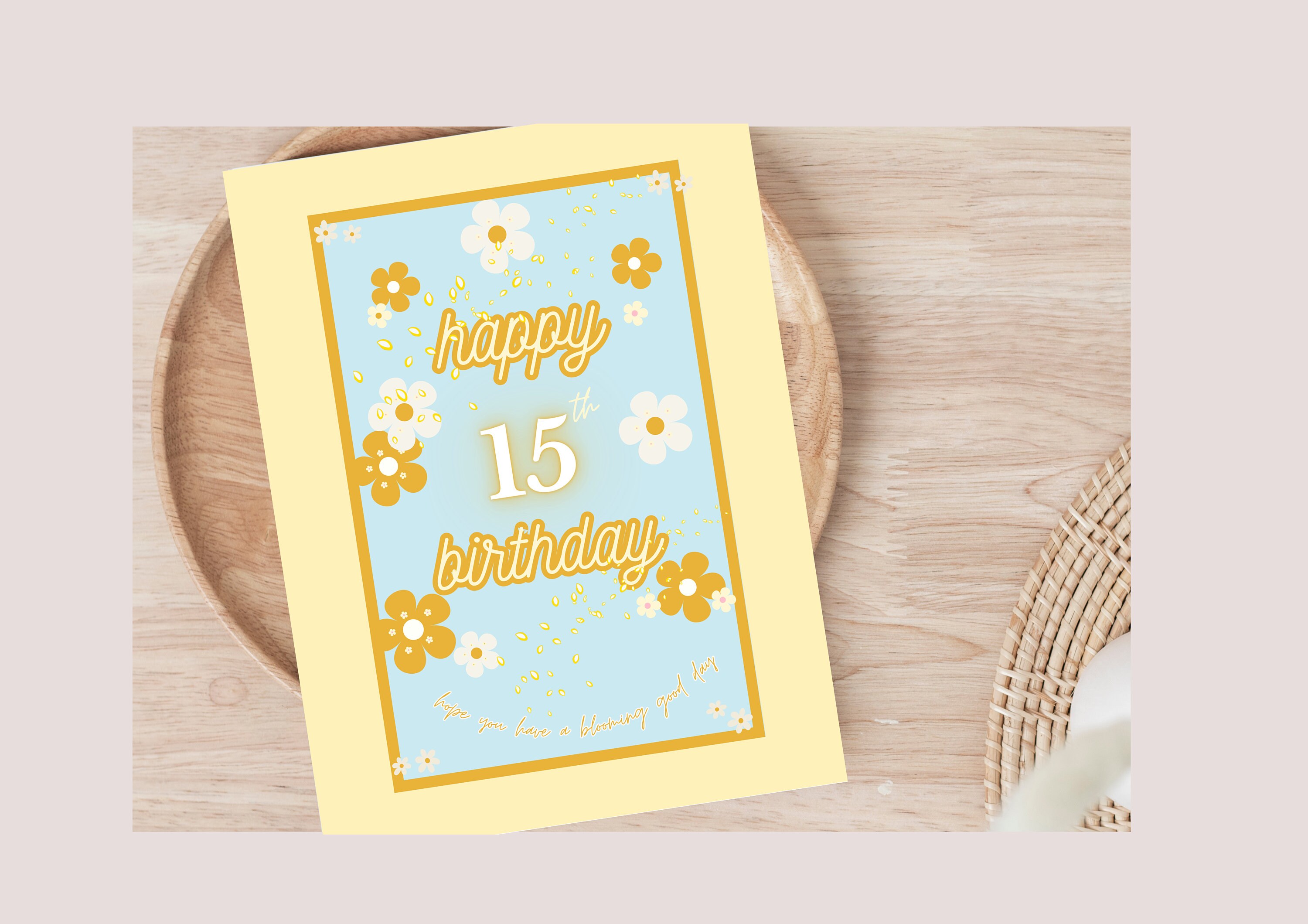 Printable 15th Birthday Card, Card for Teen Birthday, 15 Years Old ...