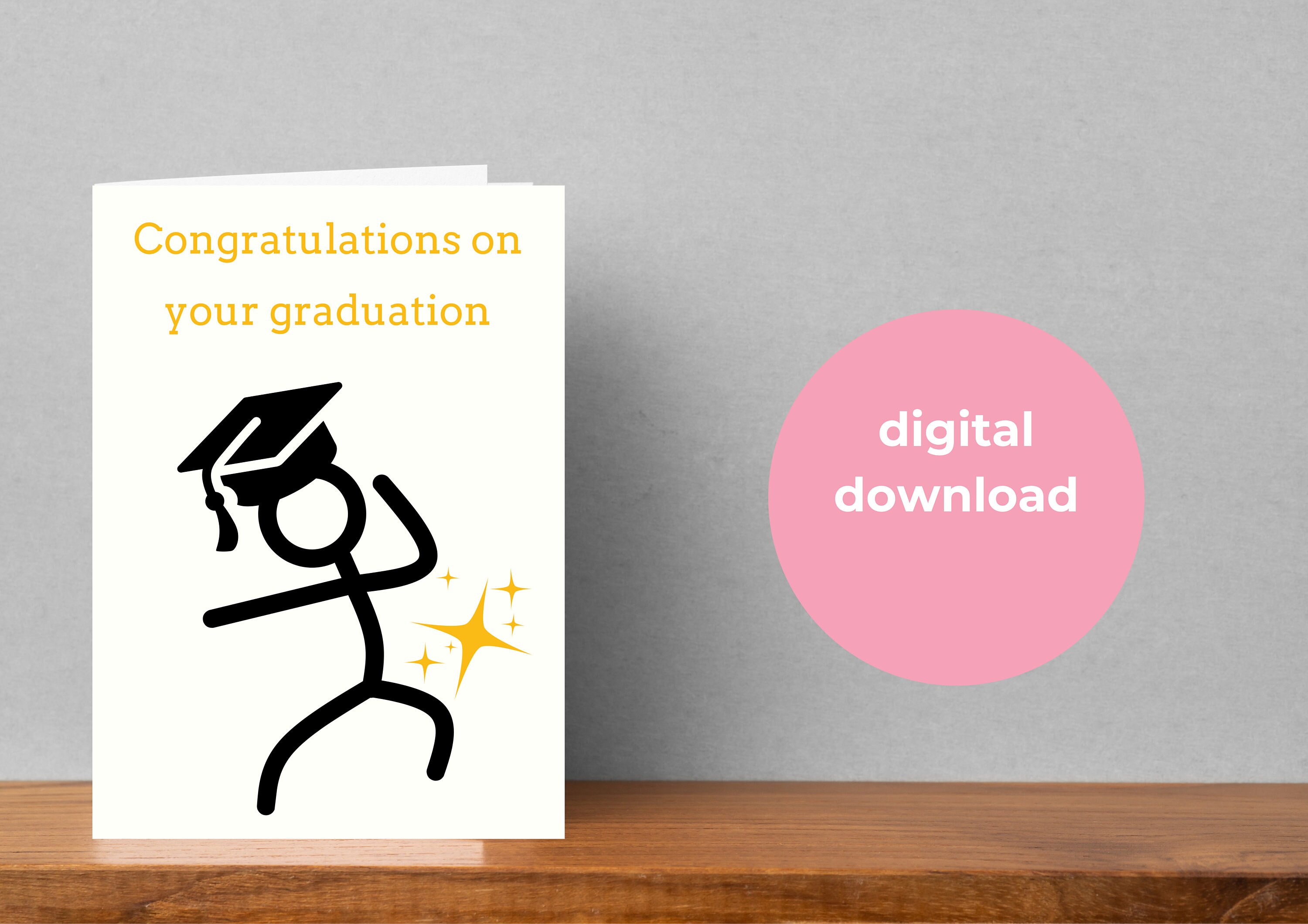 Graduation Card Printable Folded Card, Instant Download ...