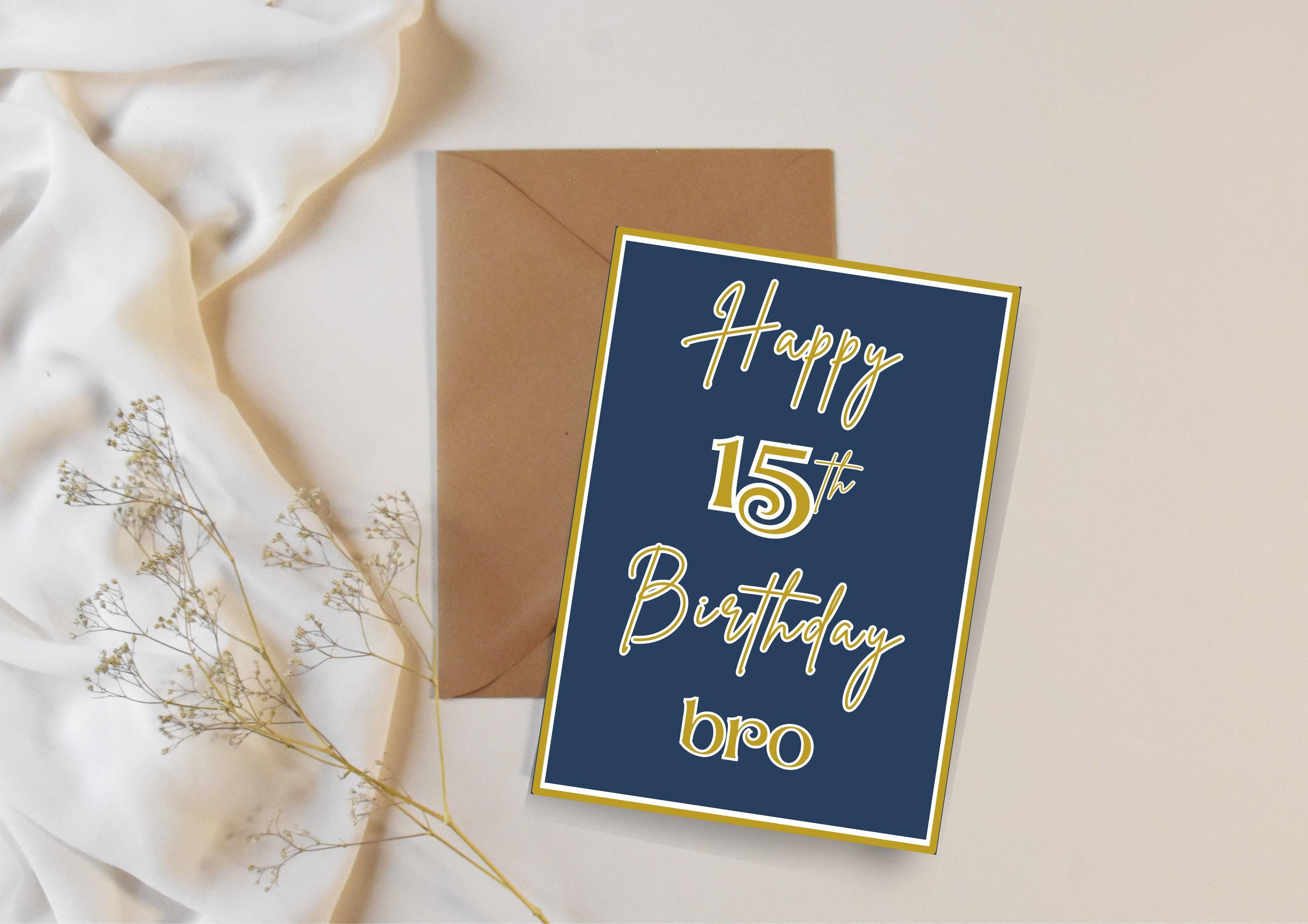 15th Birthday Boy Card, for Boy, Age Card for Him, 15 Years Old ...