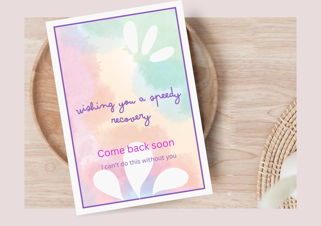 Feel Better Printable Card, Get Well Soon, Feel Better Note, Thinking ...