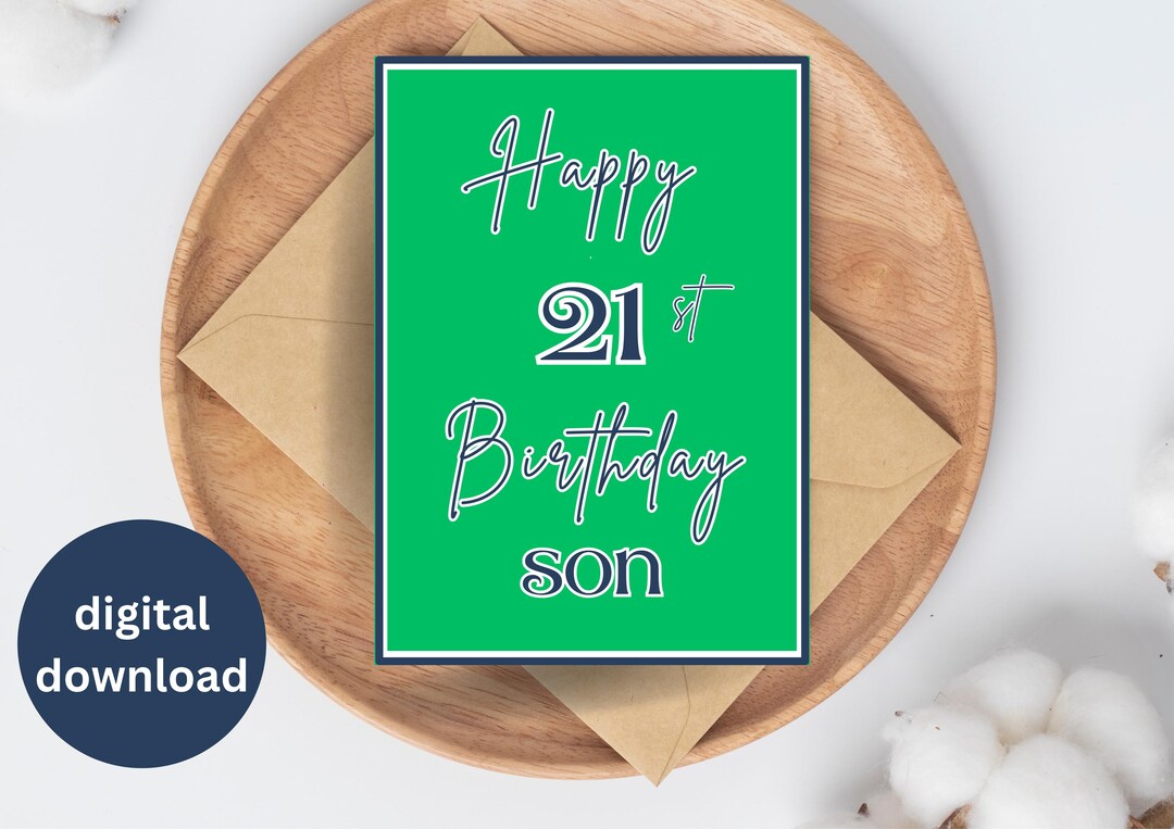 21st Birthday Card Boy, 21st Birthday Card, Age 21 Birthday Card ...