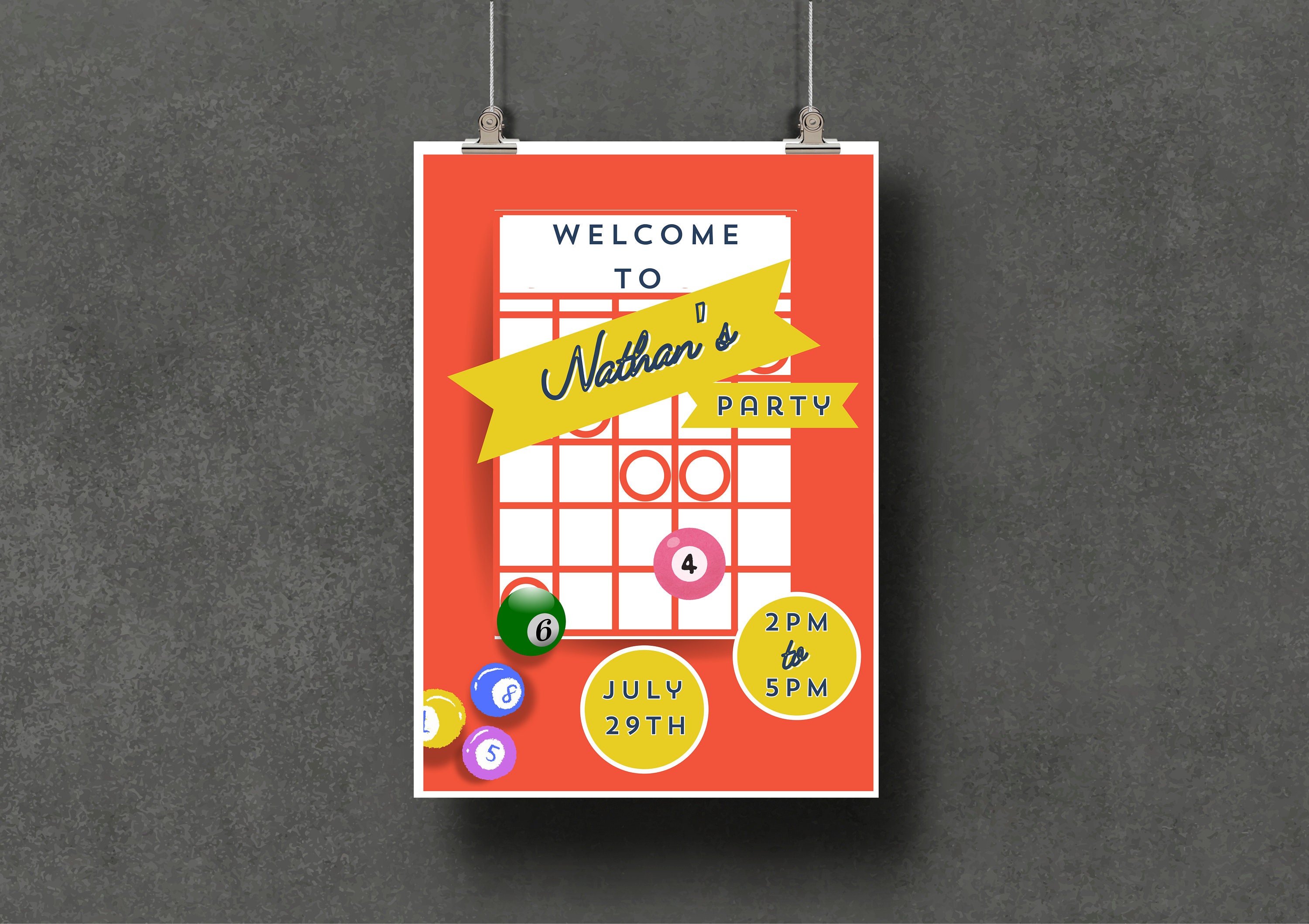 Bingo Poster, Digital Download, Bingo Party Template, Bedroom Decor ...