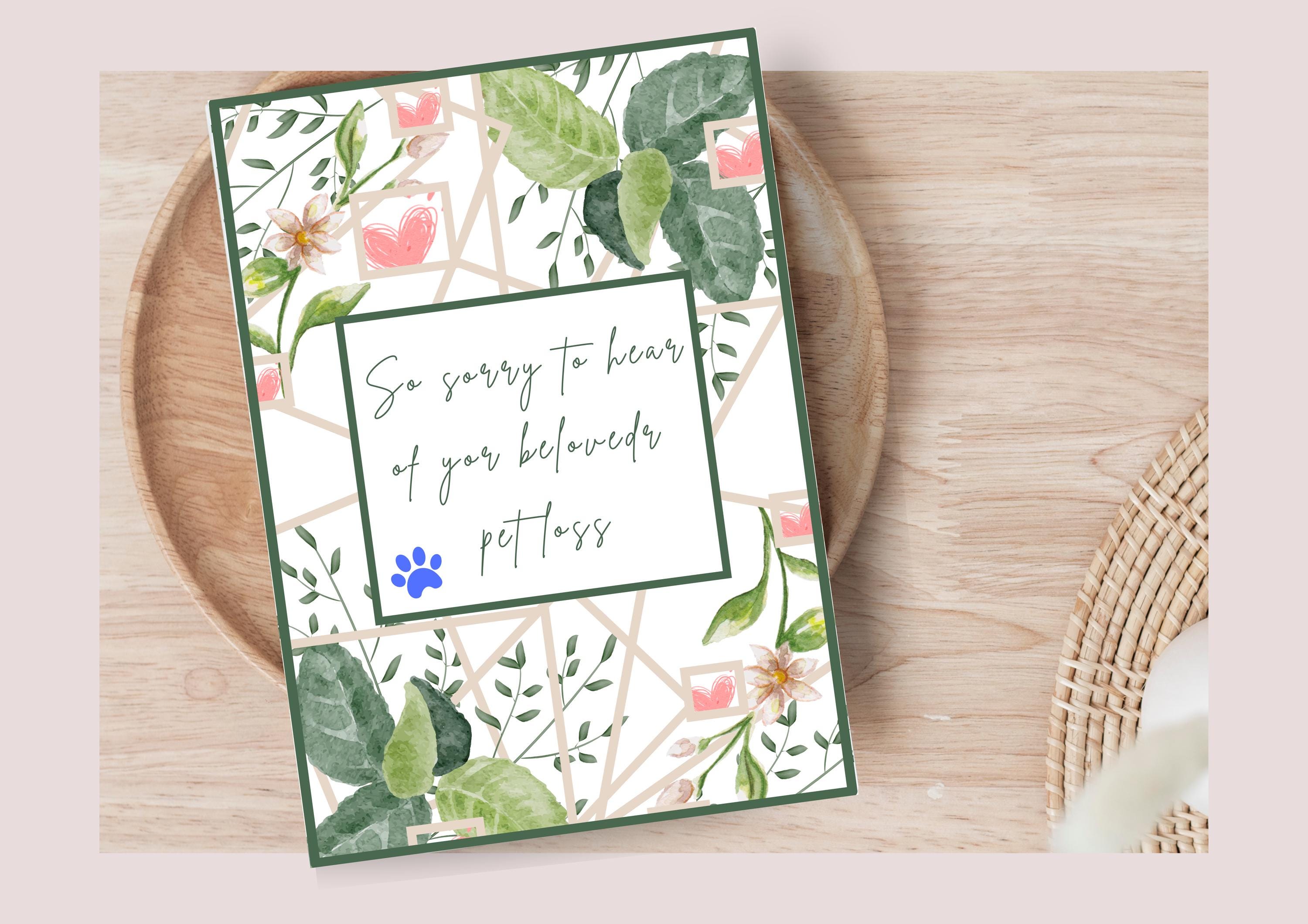 Pet Sympathy Card Set, Dog Cards, Pet Cards, Pet Loss , Pet Memorial ...