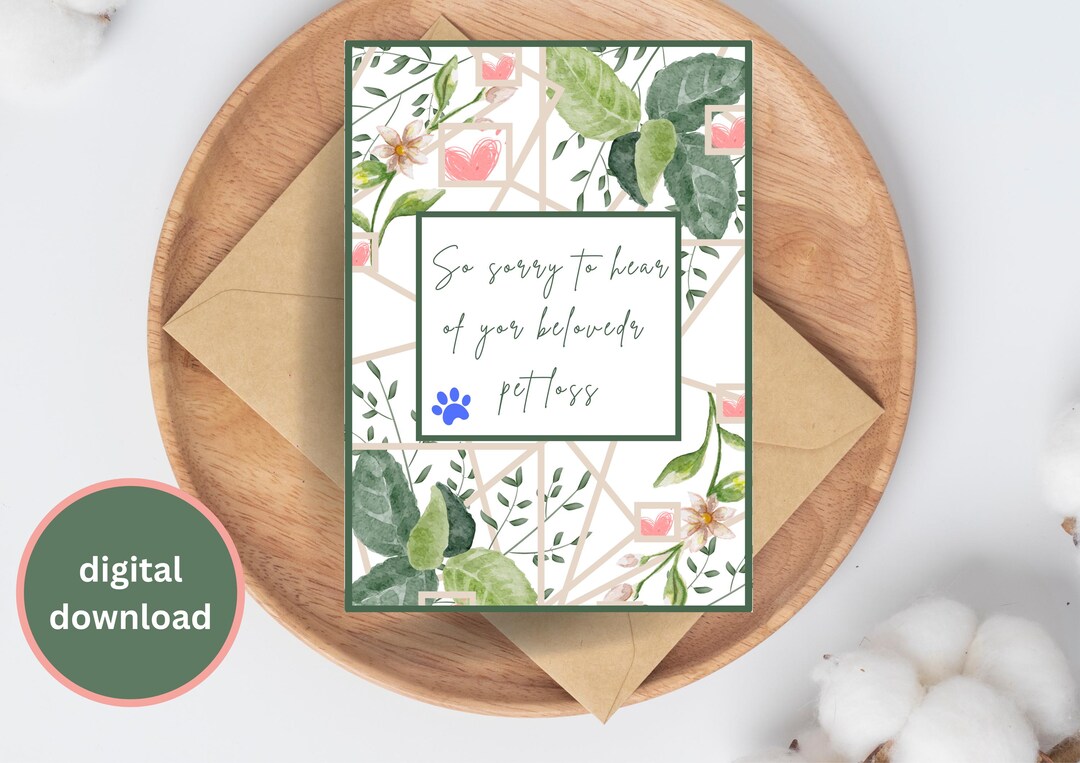 Pet Sympathy Card Set, Dog Cards, Pet Cards, Pet Loss , Pet Memorial ...