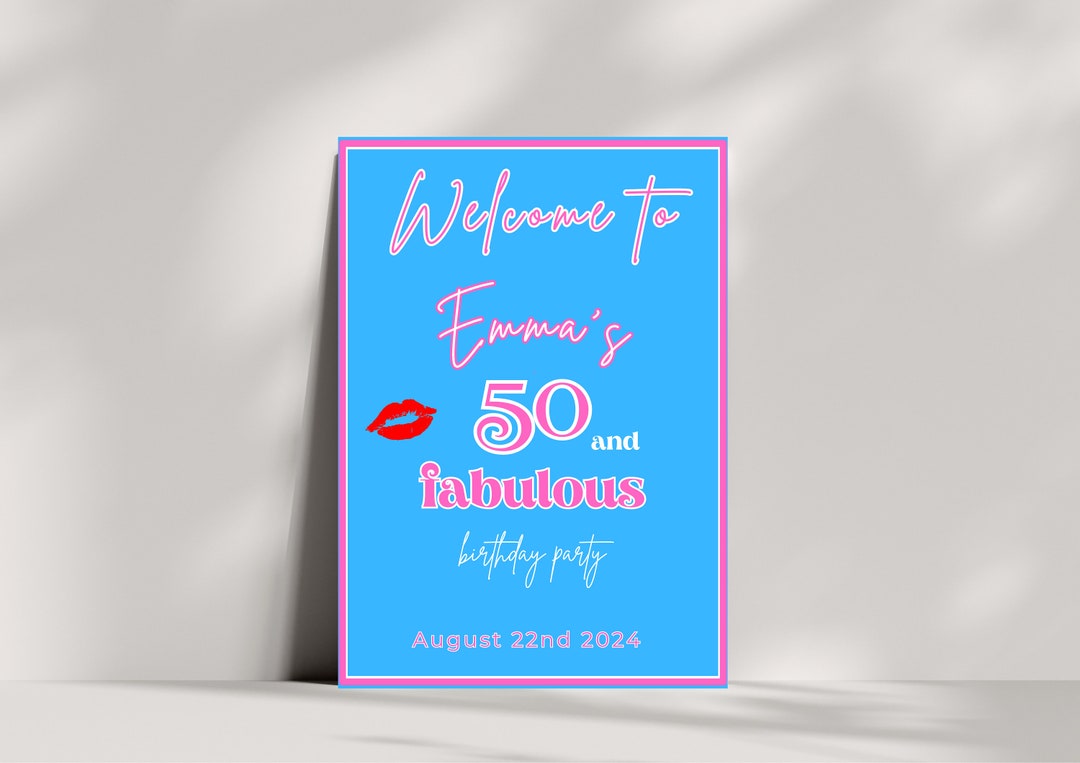 Happy 50th Birthday Poster, 50th Birthday Sign, 50th Birthday Gift ...
