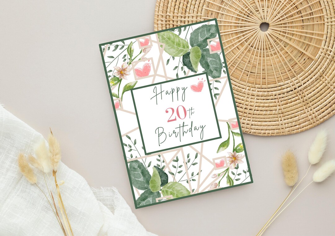 20th Birthday Card for Girl, Birthday Girl, 20th Birthday Girl, Hello ...