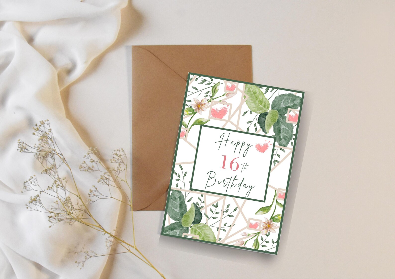 16th Birthday Card, Happy 16th, Sweet 16 Card, Digital Birthday Card ...
