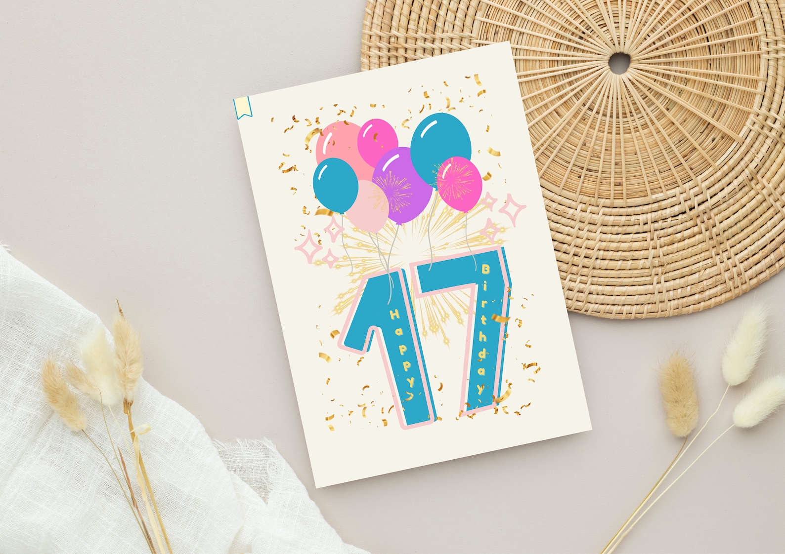 17th Birthday Card Printable, Instant Download, 17th Birthday, 17th ...