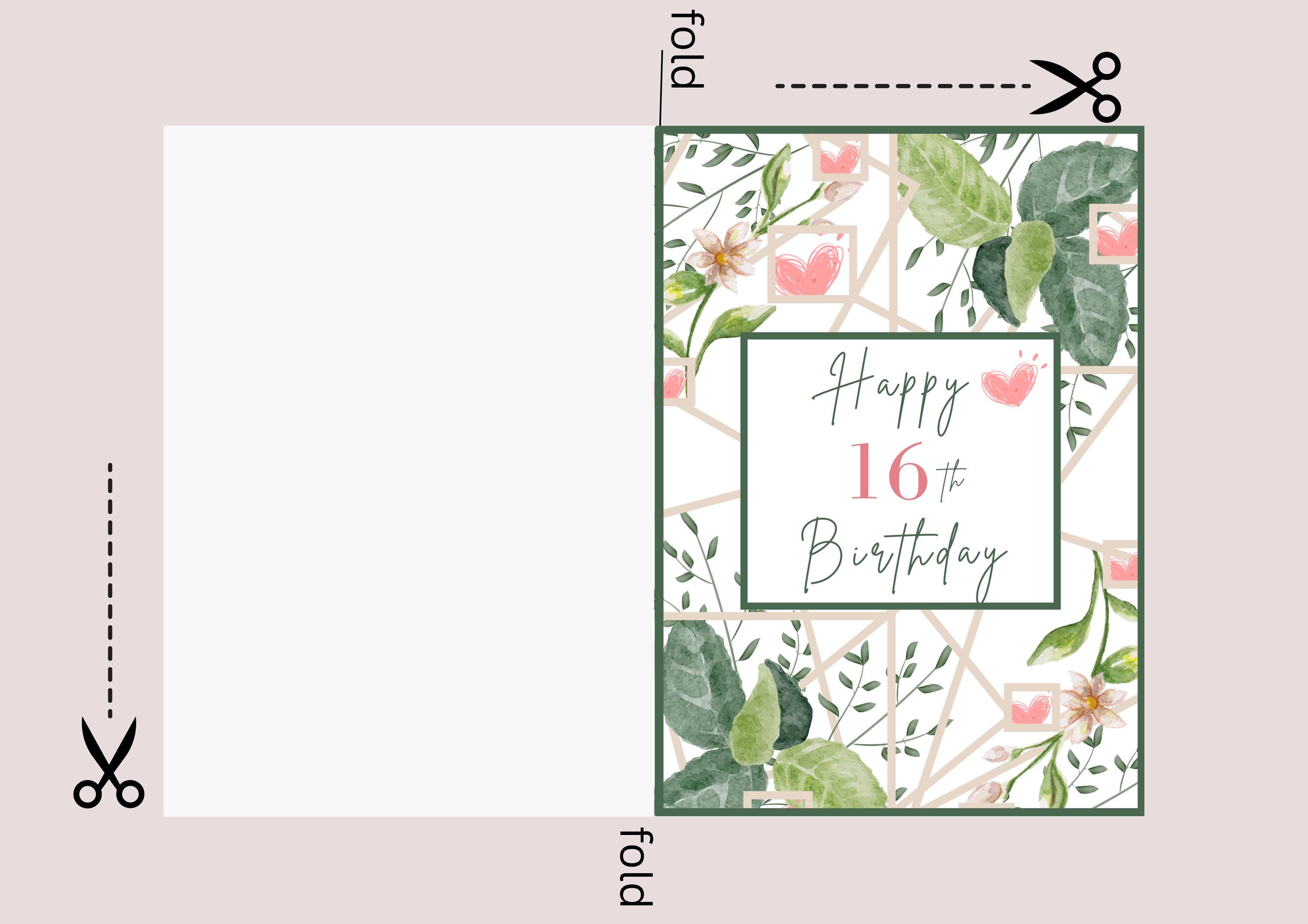 16th Birthday Card, Happy 16th, Sweet 16 Card, Digital Birthday Card ...