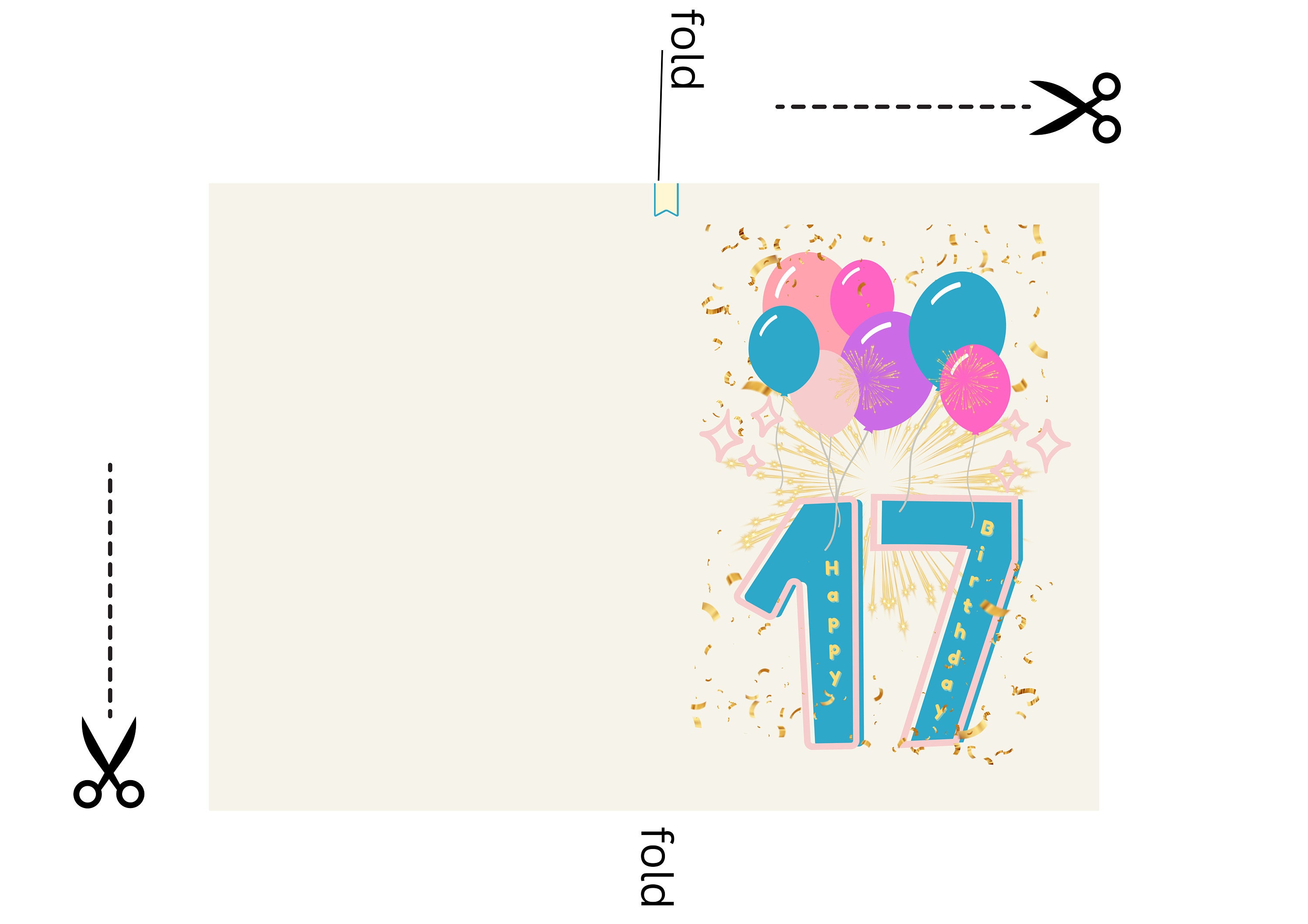 17th Birthday Card Printable, Instant Download, 17th Birthday, 17th ...