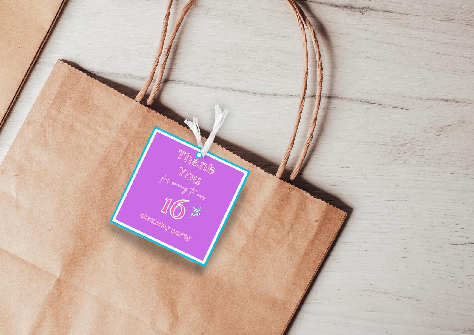 16th Birthday Gift Tag, Twins Birthday Thank You Tag, Sweet 16 Decor ...
