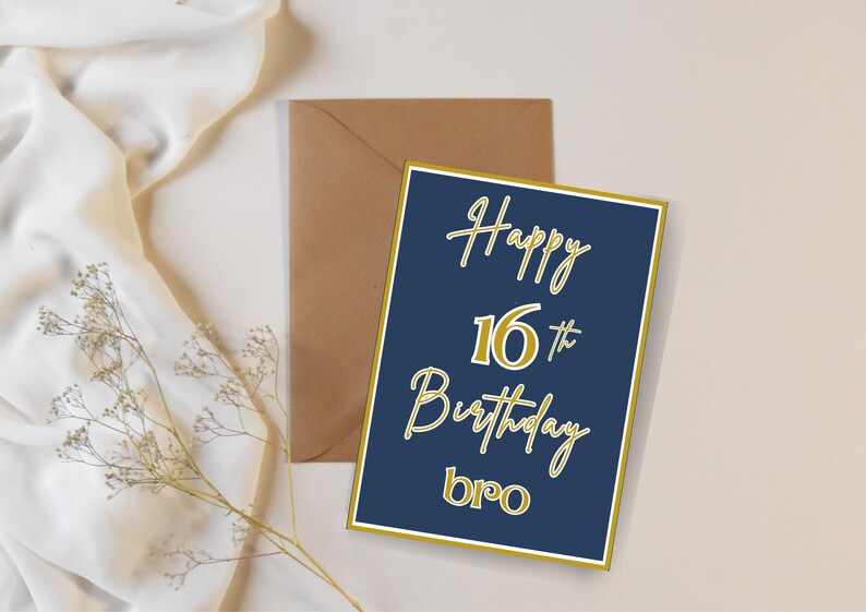 16 Year Old Boy Birthday Card, Greeting Cards, Printable Birthday Card ...