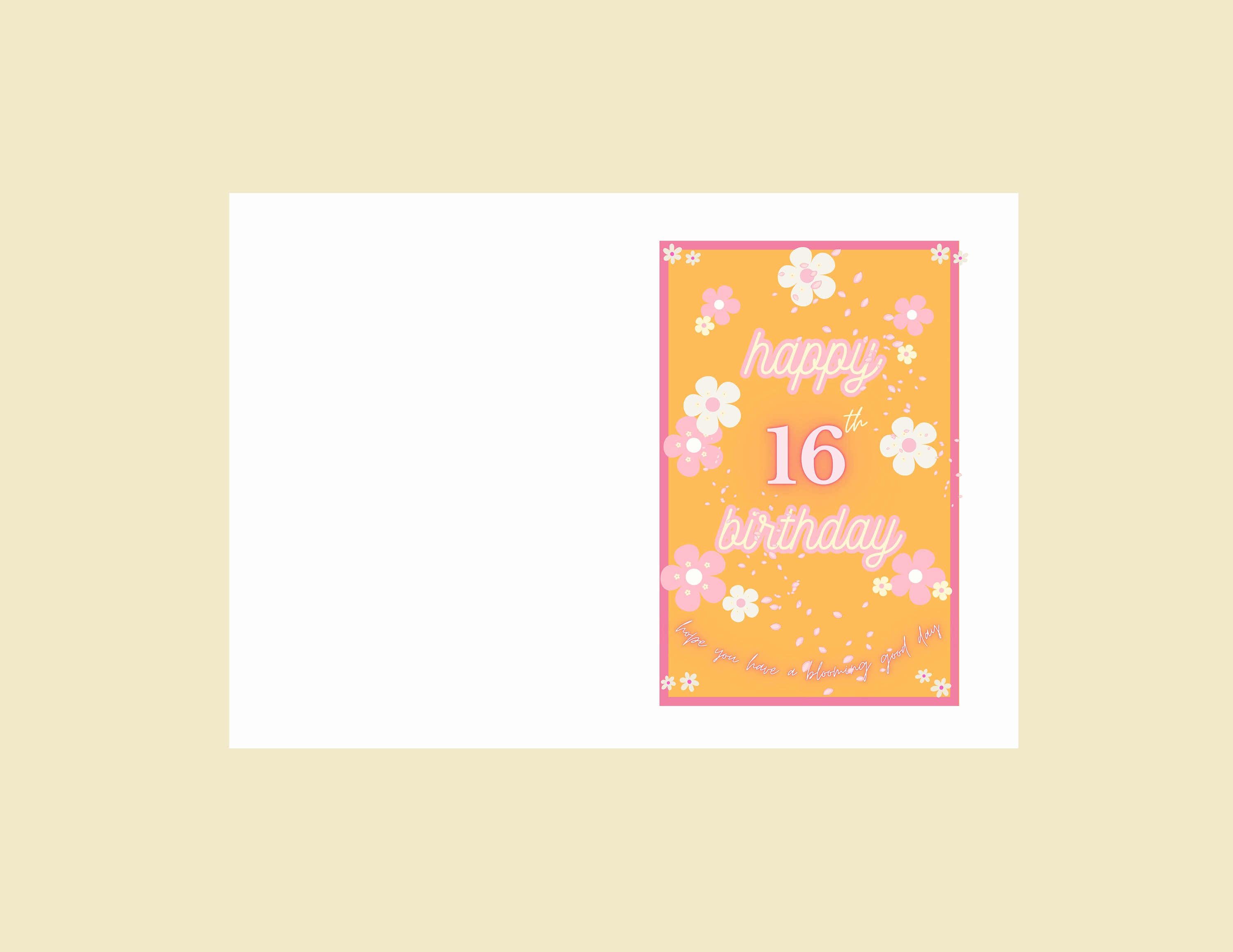 Sweet 16 Printable Birthday Card, Birthday Wishes 16th, Birthday ...