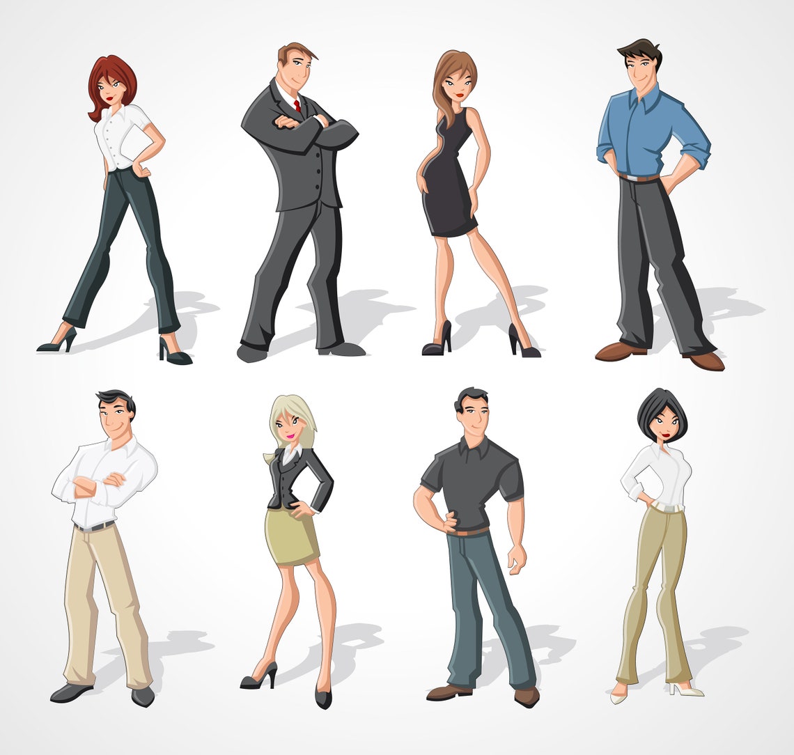 Animated Cartoon People Character. A Collection of Animated Peoples ...