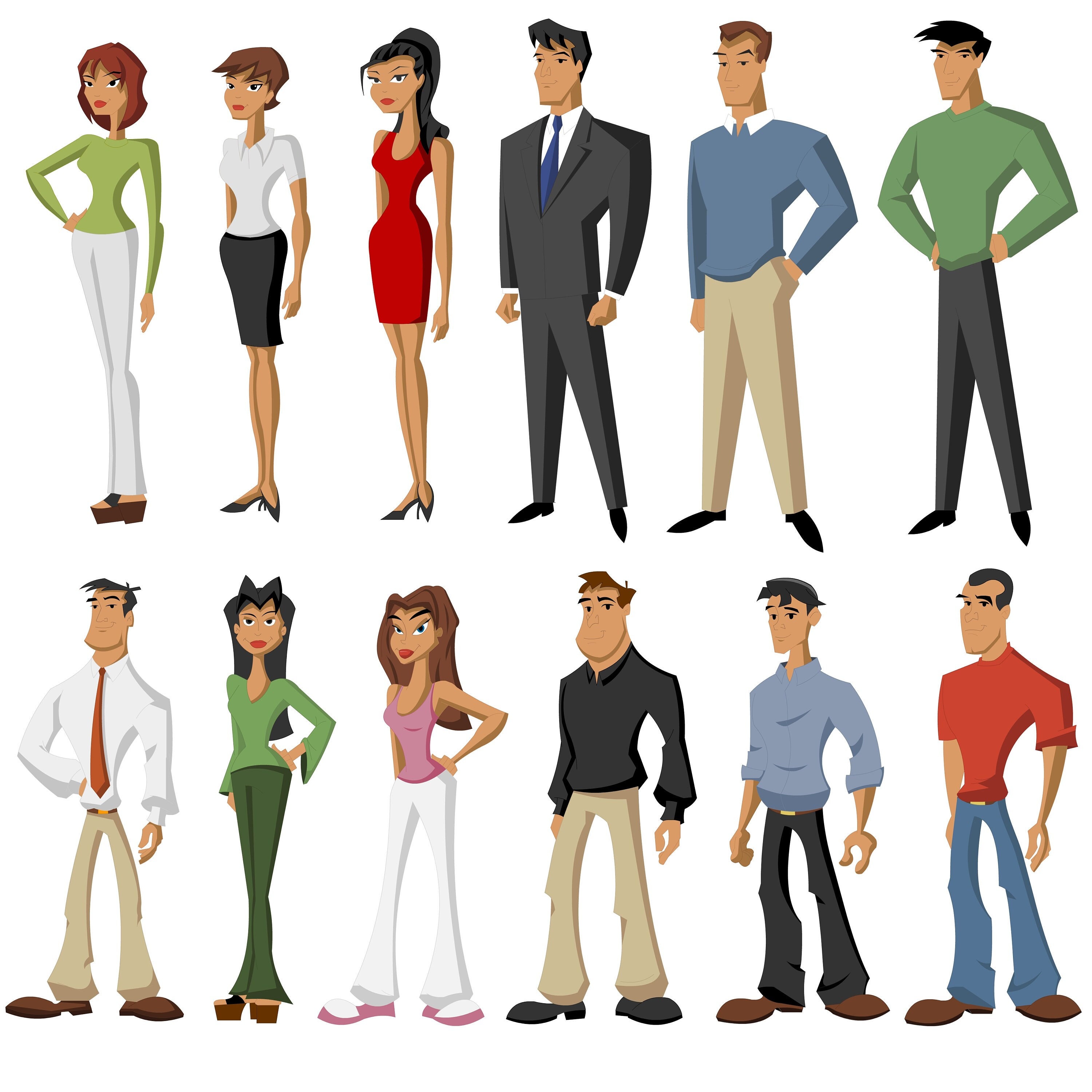 Animated Cartoon People Character. A Collection of Animated Peoples ...