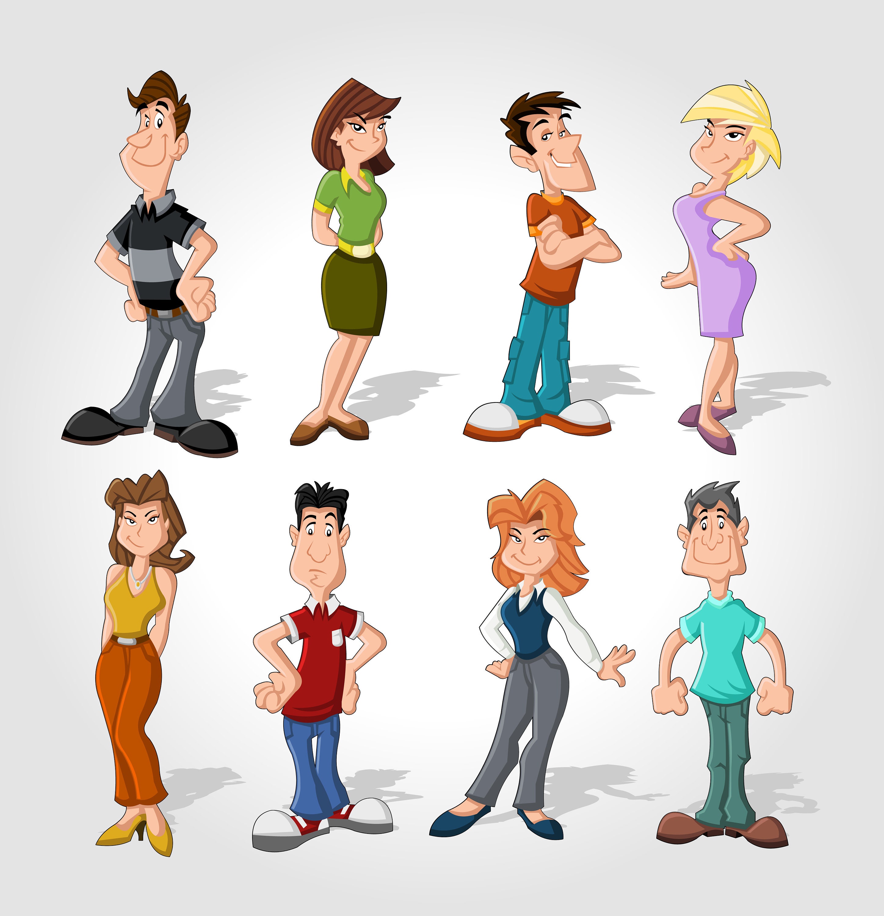 Animated Cartoon People Character. A Collection of Animated Peoples ...