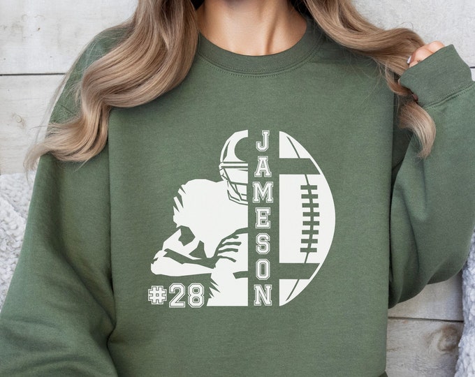Personalized Football Sweatshirt, Custom Football Team Name and Number ...