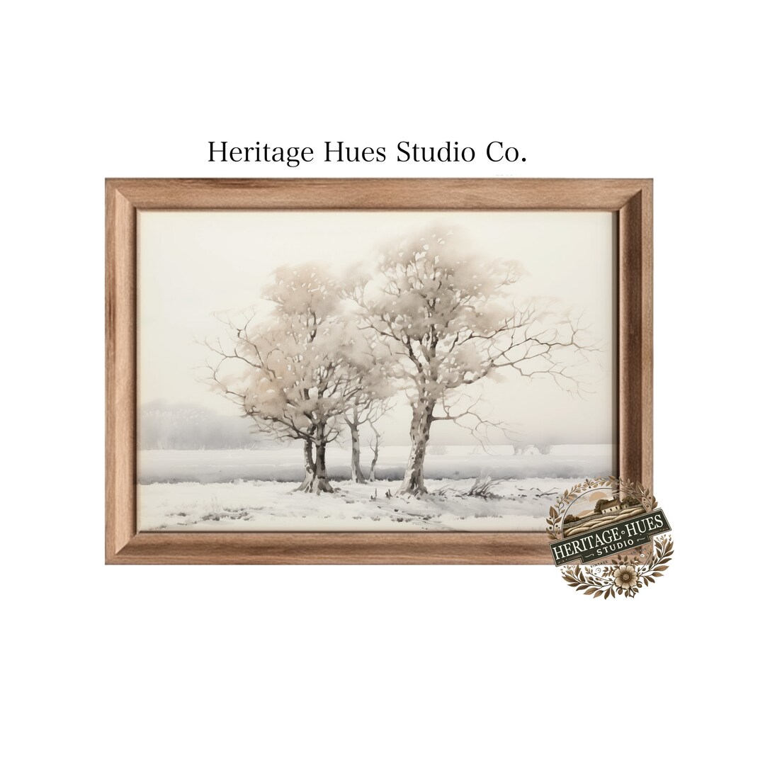 Winter's Hush, Digital Wall Art, Printable Wall Art, Vintage Wall Art ...