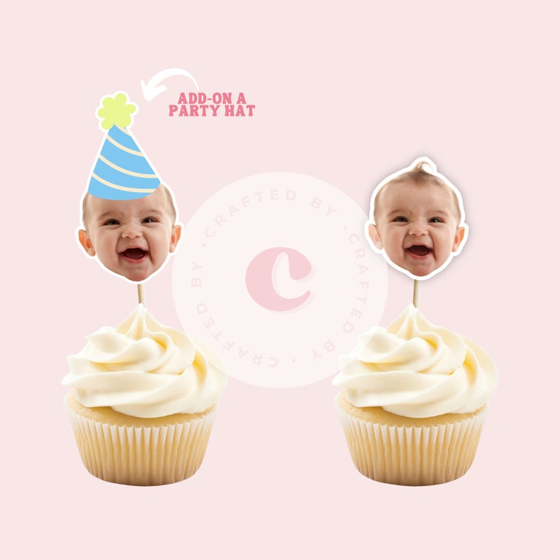 Custom Face Photo Cupcake Toppers Face on a Stick Birthday Party ...