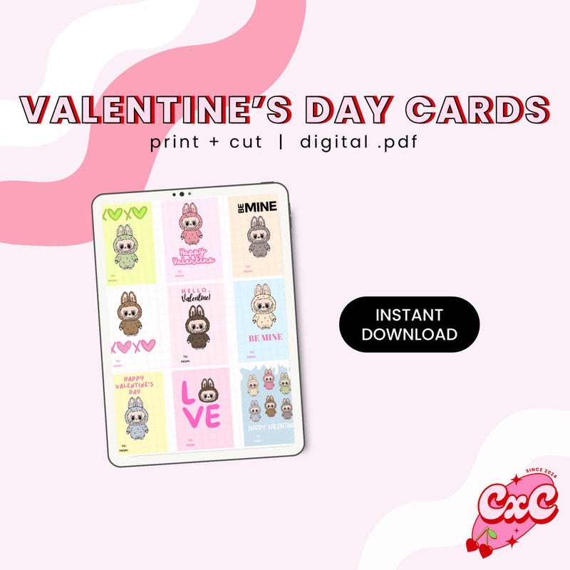 Labubu Valentine Cards - Etsy
