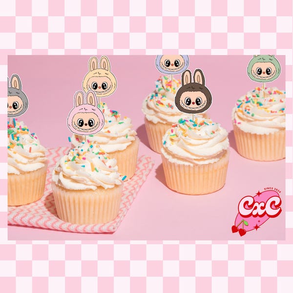 Labubu Cupcake Topper - Etsy