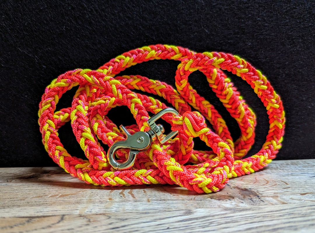 Braided Orange and Yellow Paracord 2.3m Dog Leash - Etsy