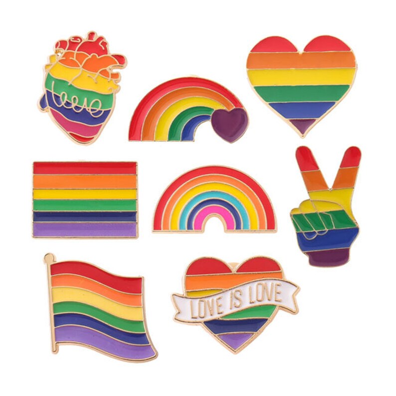LGBTQ Pride Pins Rainbow Pins Backpack and Clothing Decoration Happy ...